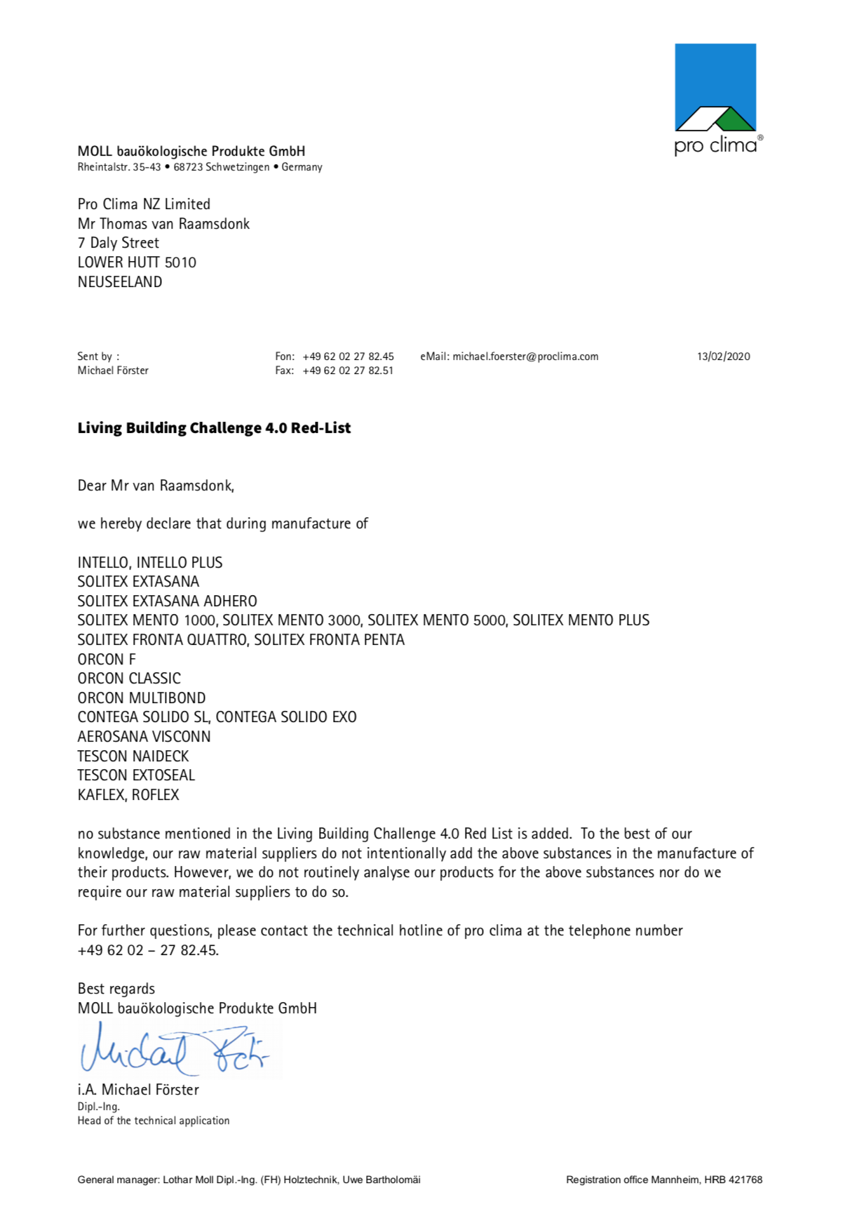 Red List Free - Pro Clima AU